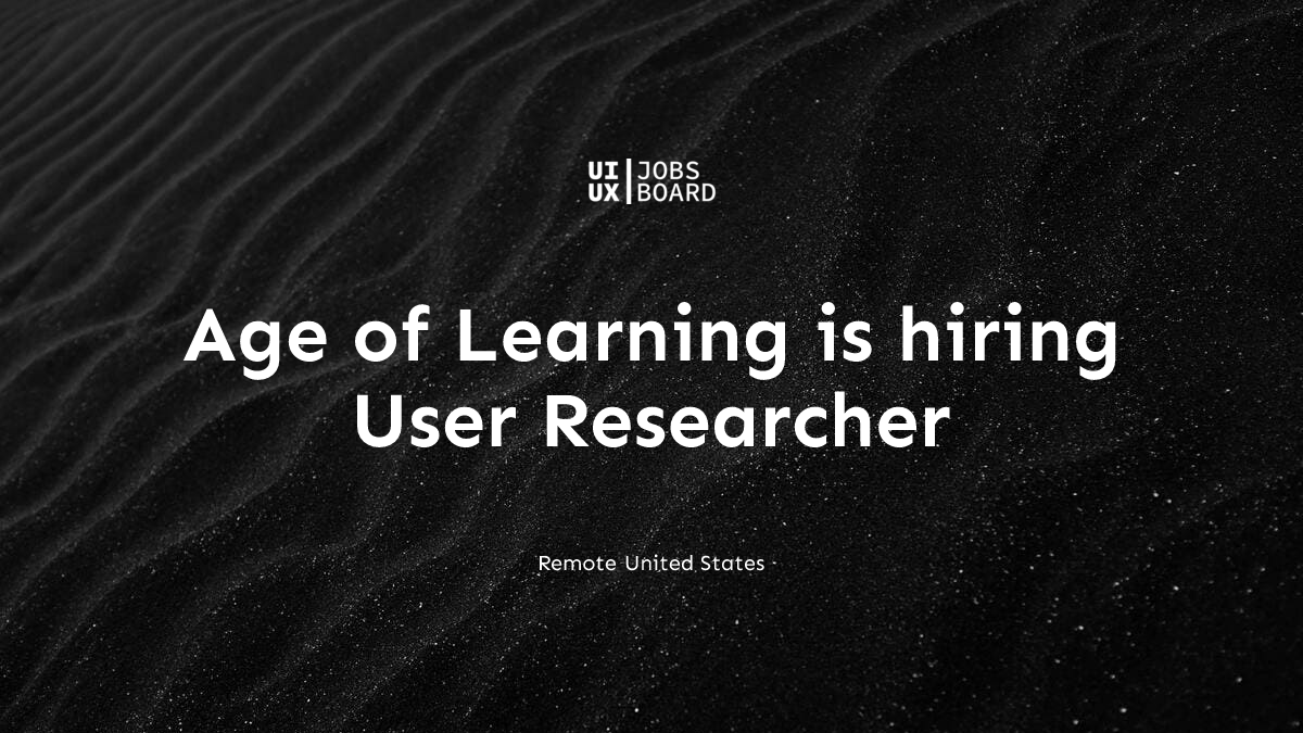 Remote User Researcher at Age of Learning in United States