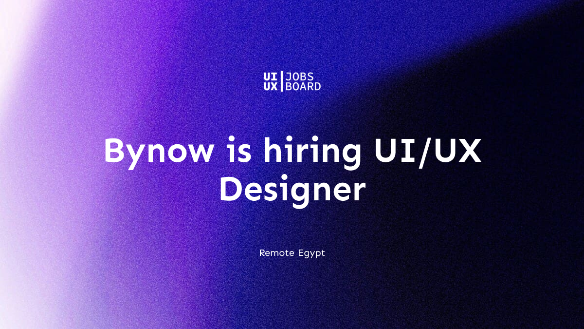 Remote UI/UX Designer at Bynow in Egypt