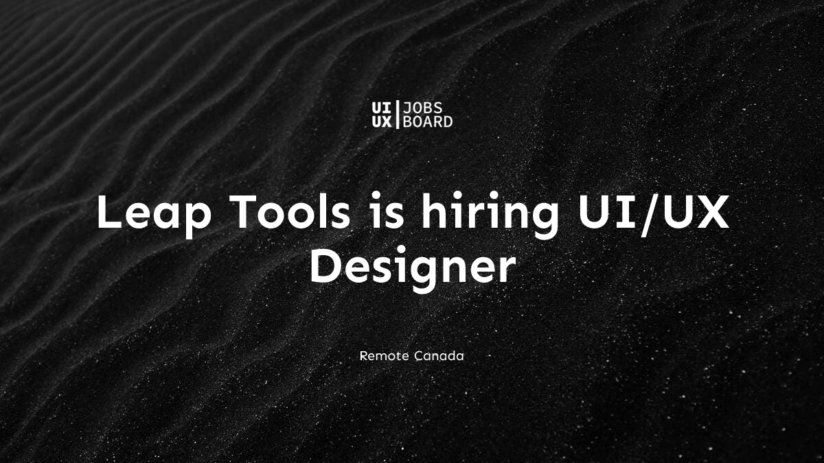 Remote UI/UX Designer at Leap Tools in Canada